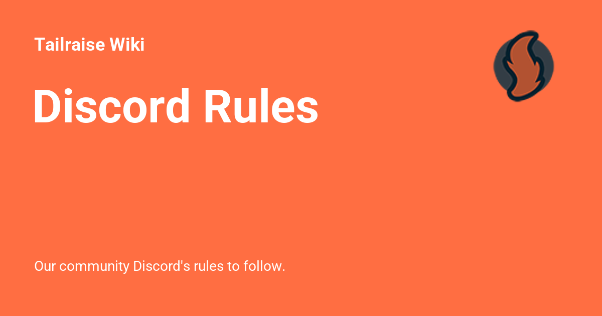Discord Rules - Tailraise Wiki